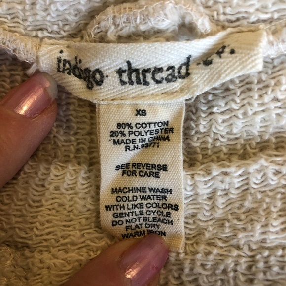 Indigo Thread Co | Tops | Indigo Thread Co Lace Trimmed Cream Top ...